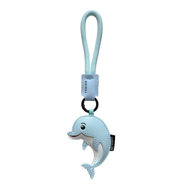 Cute Dolphin Leather Bag Charm